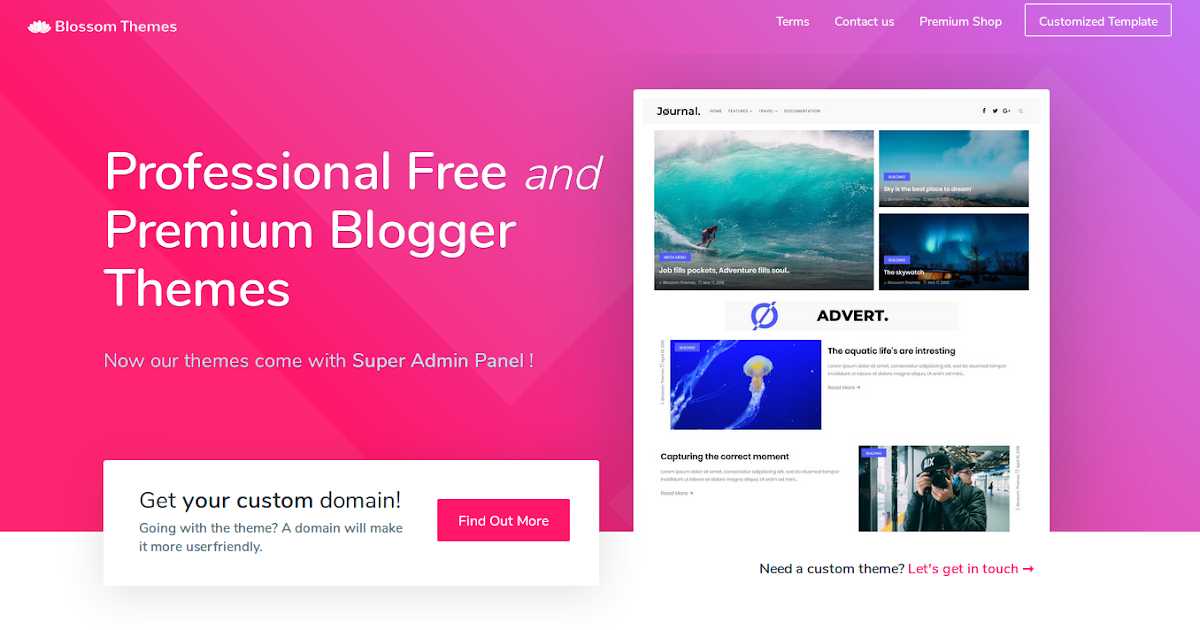 Kumpulan Template Blogger Premium Blossomtheme - Landing Page Template HTML