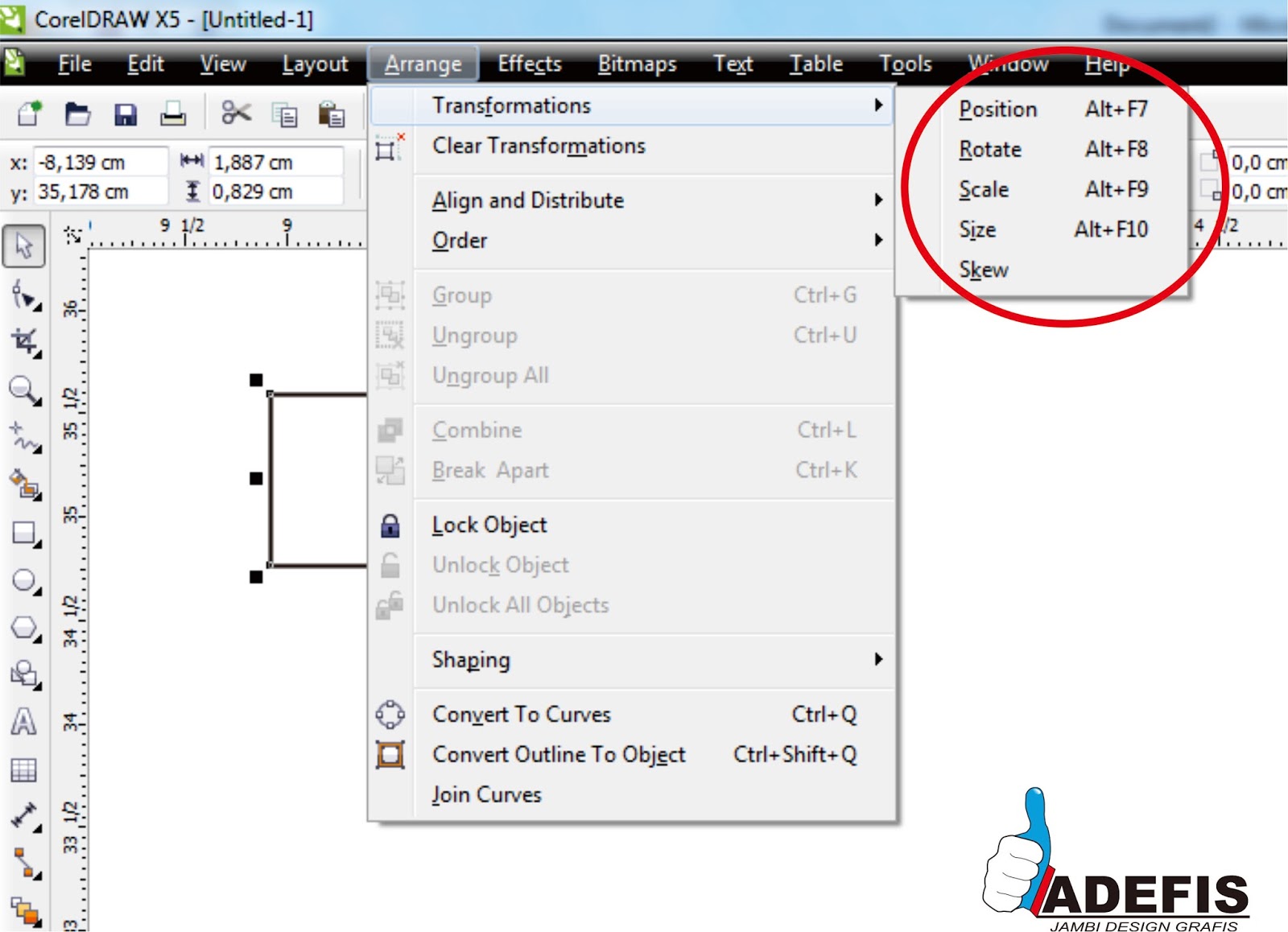 Tips Menggunakan Menu “Transformation” Coreldraw Lengkap ~ - JADEFIS ...