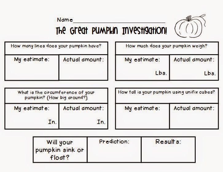 Simply Second Grade: Hello, October! Pumpkin Fun + a FREEBIE