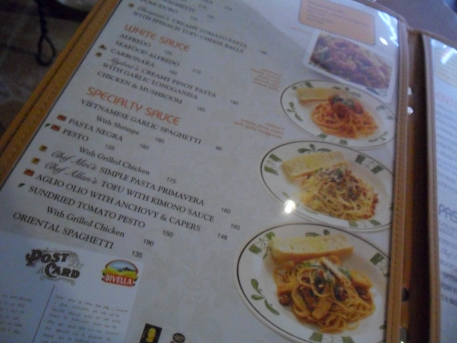 the droolville: the new The Old Spaghetti House menu