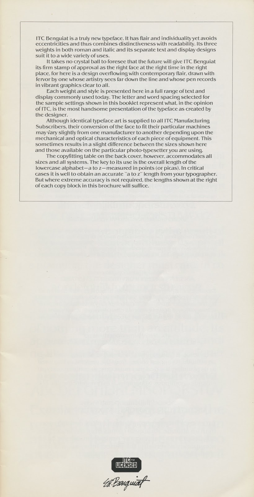Tenth Letter of the Alphabet: Creator: Ed Benguiat