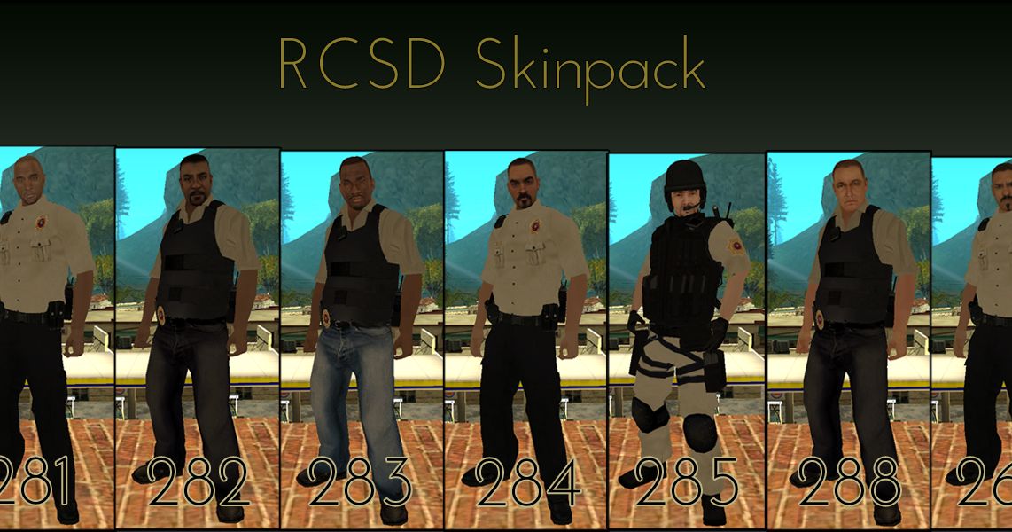GTA SA LowPoly Mods: Red County Sheriff Department Skinpack