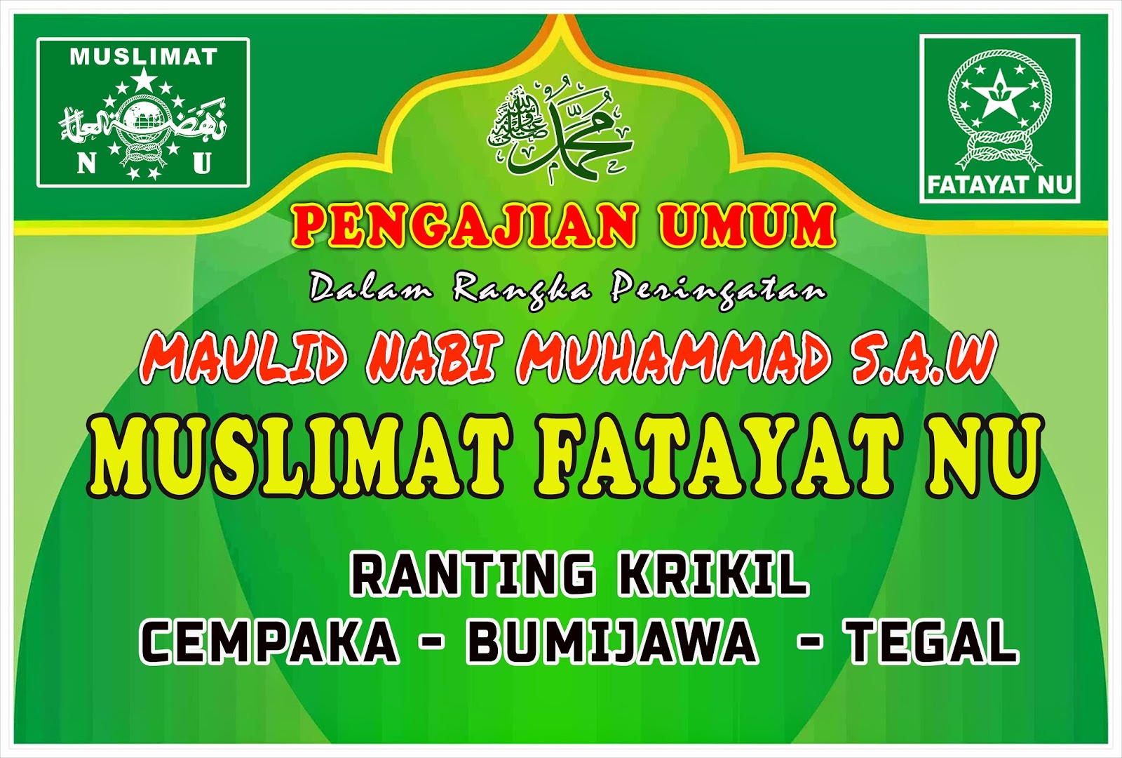 Contoh Desain Banner / Spanduk Maulid Nabi Muhammad SAW - Biologizone