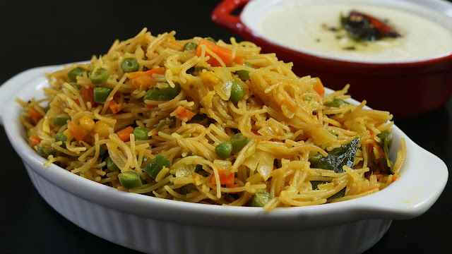 Semiya Kichadi / Mixed Vegetable semiya Upma | Steffi's Recipes