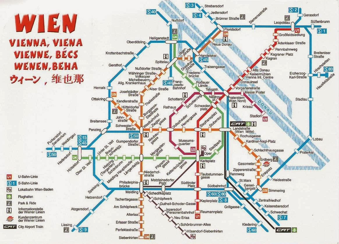 Postcards on My Wall: Subway map of Vienna, Austria