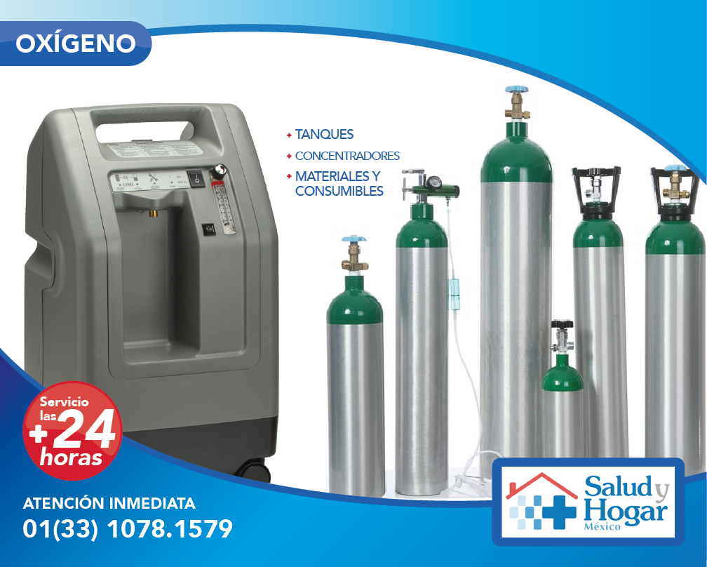 Oxígeno medicinal a domicilio: Tipos de oxigeno