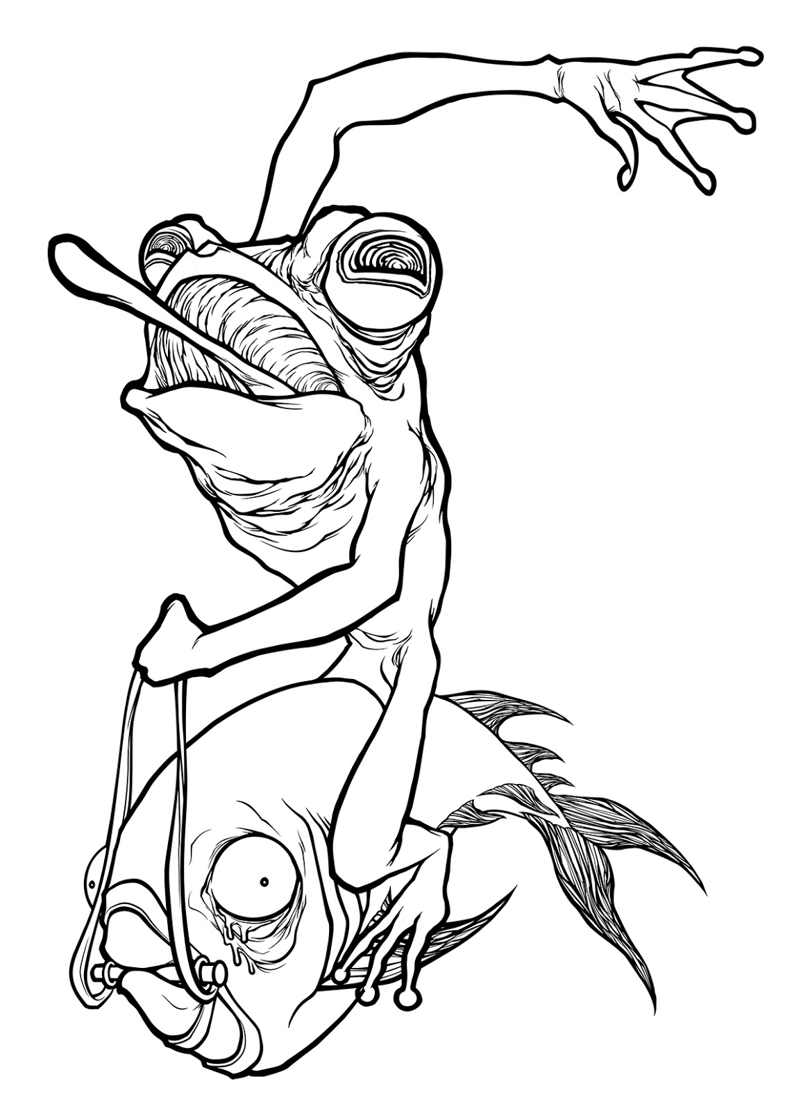 A Wolf Illustrations Blog: Frog and the Fish