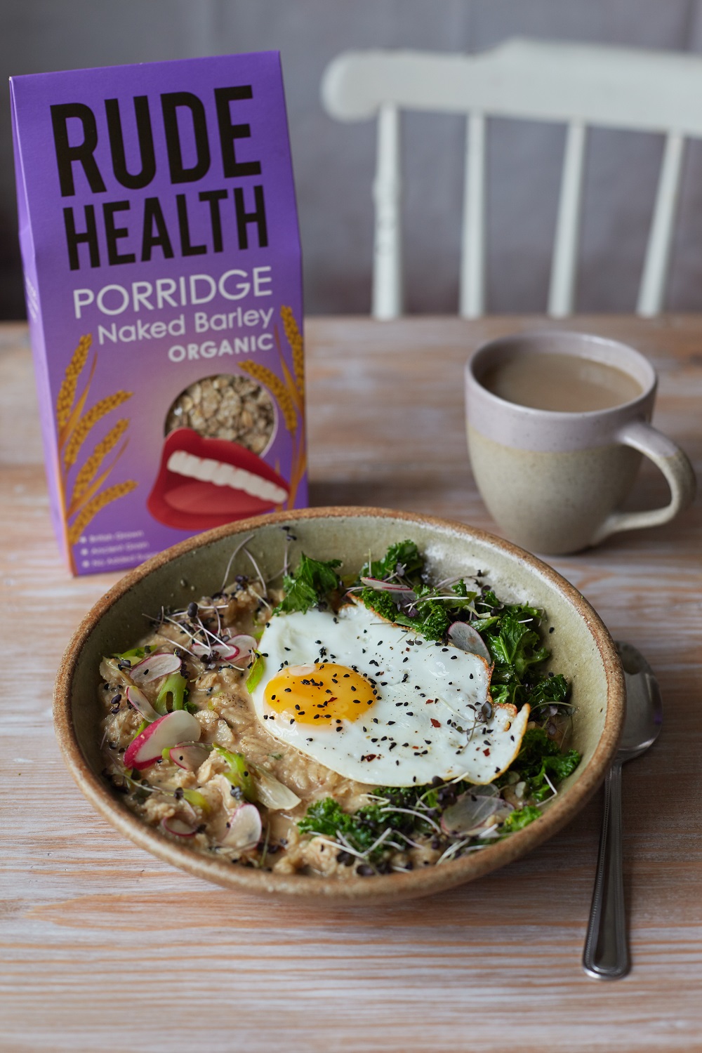 Miso, Barley Porridge With Winter Greens And Fried Egg - Claire Justine