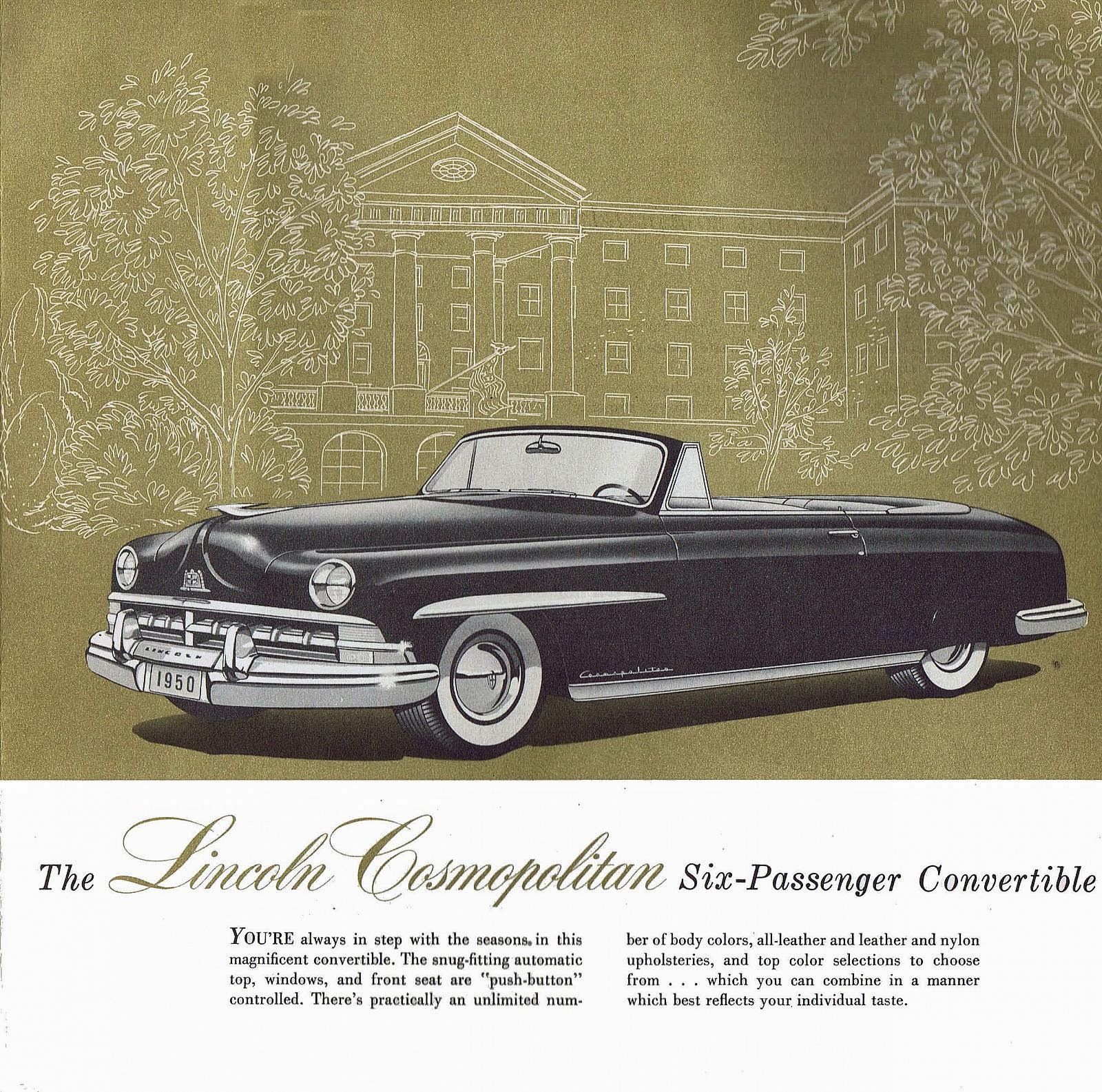 1950 Lincoln Cosmopolitan - Vintage Cars Ads