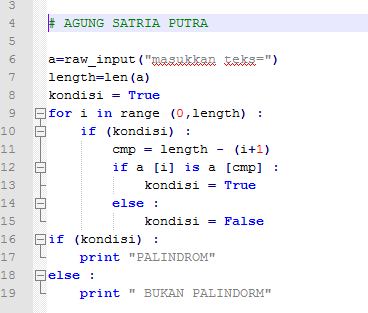 membuat program palindrom di python