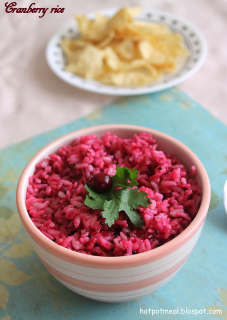 Hot pot cooking: Cranberry rice