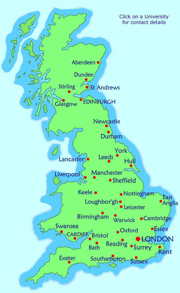 Map England universities