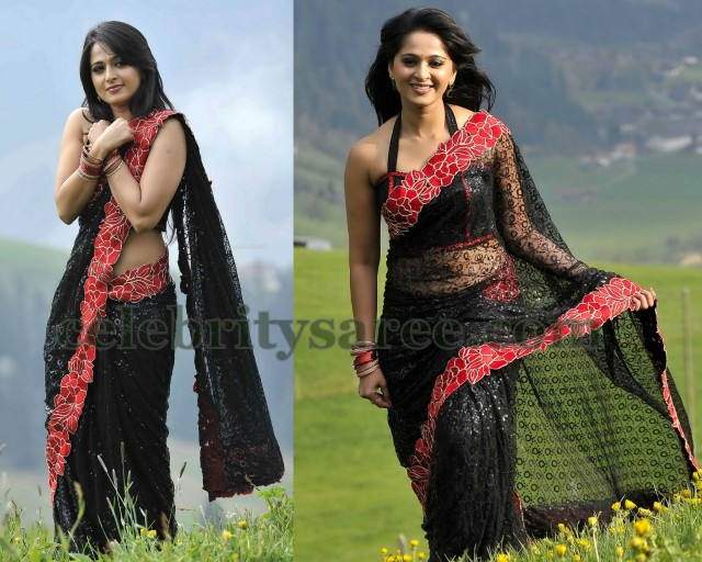 Anushka Shetty Embroidery Saree - Saree Blouse Patterns
