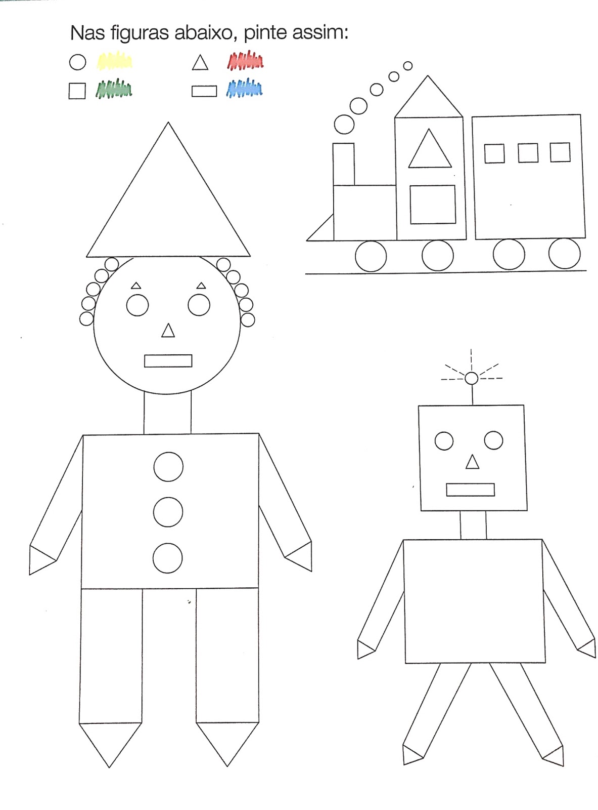 Geometria para o 1º ano - Hora de Colorir - Atividades escolares Geometria para o 1º ano - Hora de Colorir - Atividades escolares