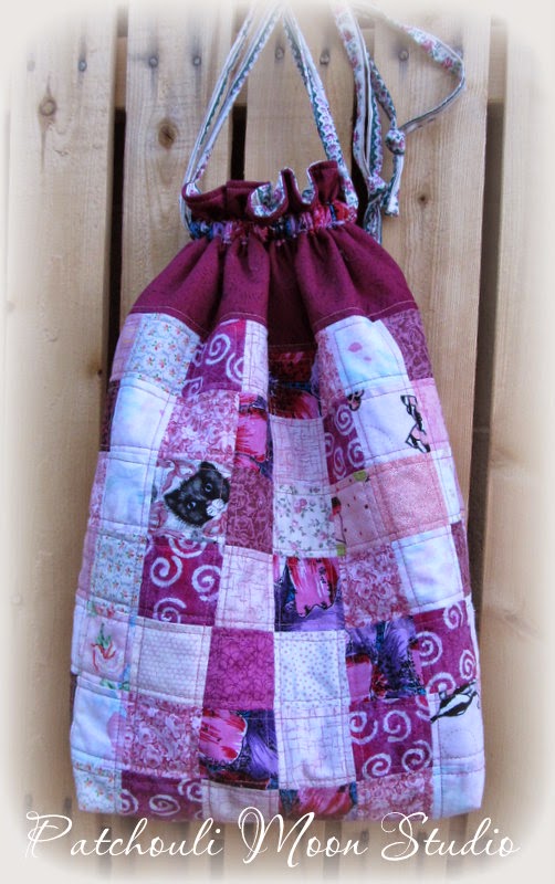 Patchouli Moon Studio: Patchwork Drawstring Bag & a Bunny Drawstring ...