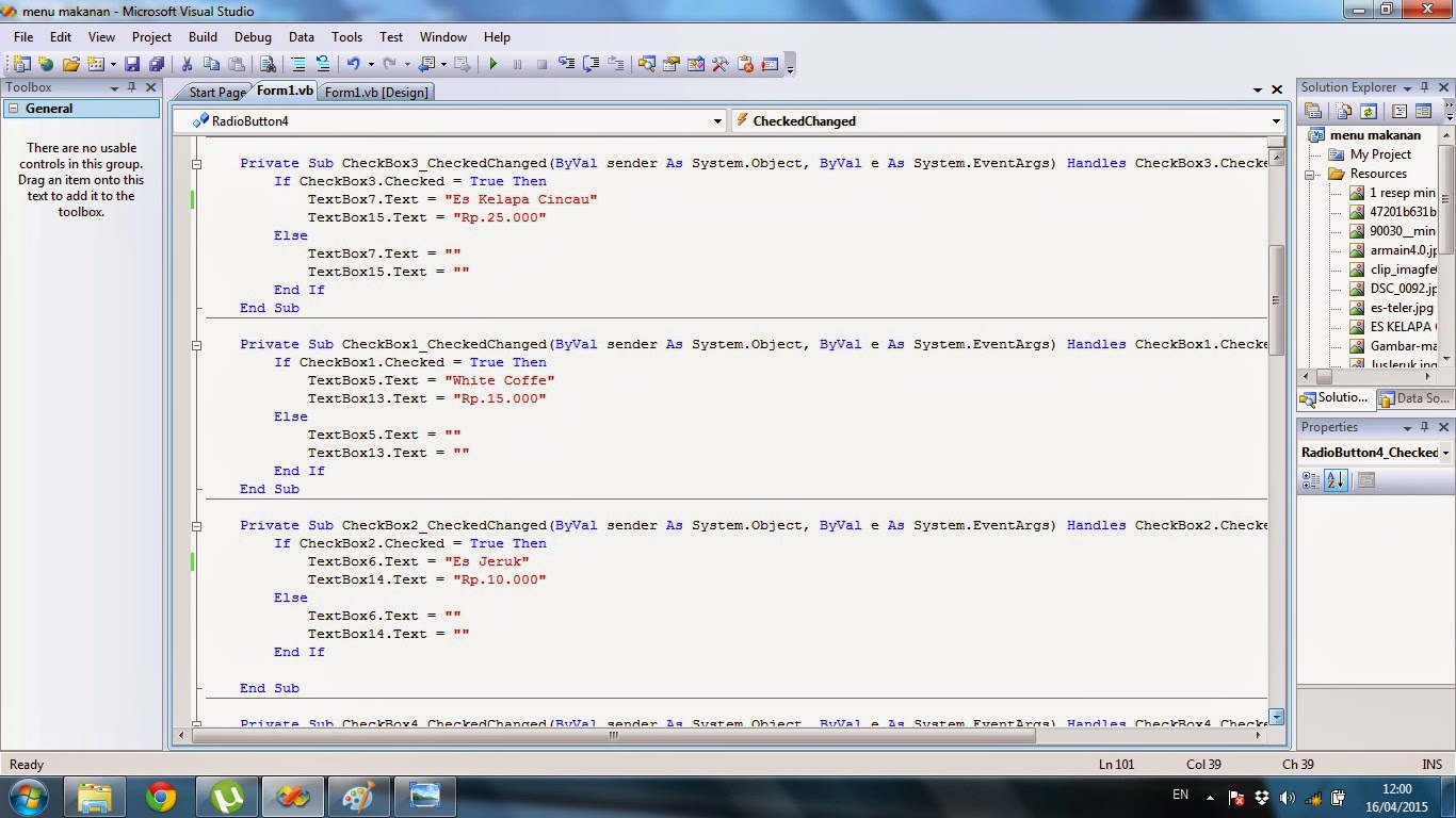Fauzy Rifallah: PROGRAM MENU MAKANAN MENGGUNAKAN VISUAL BASIC 2010