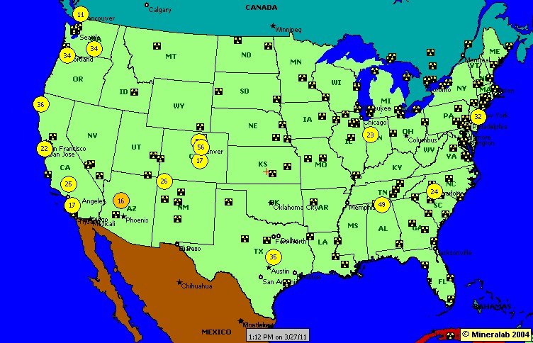 Chas' Compilation: The "Radiation Network" Radiation Map of USA