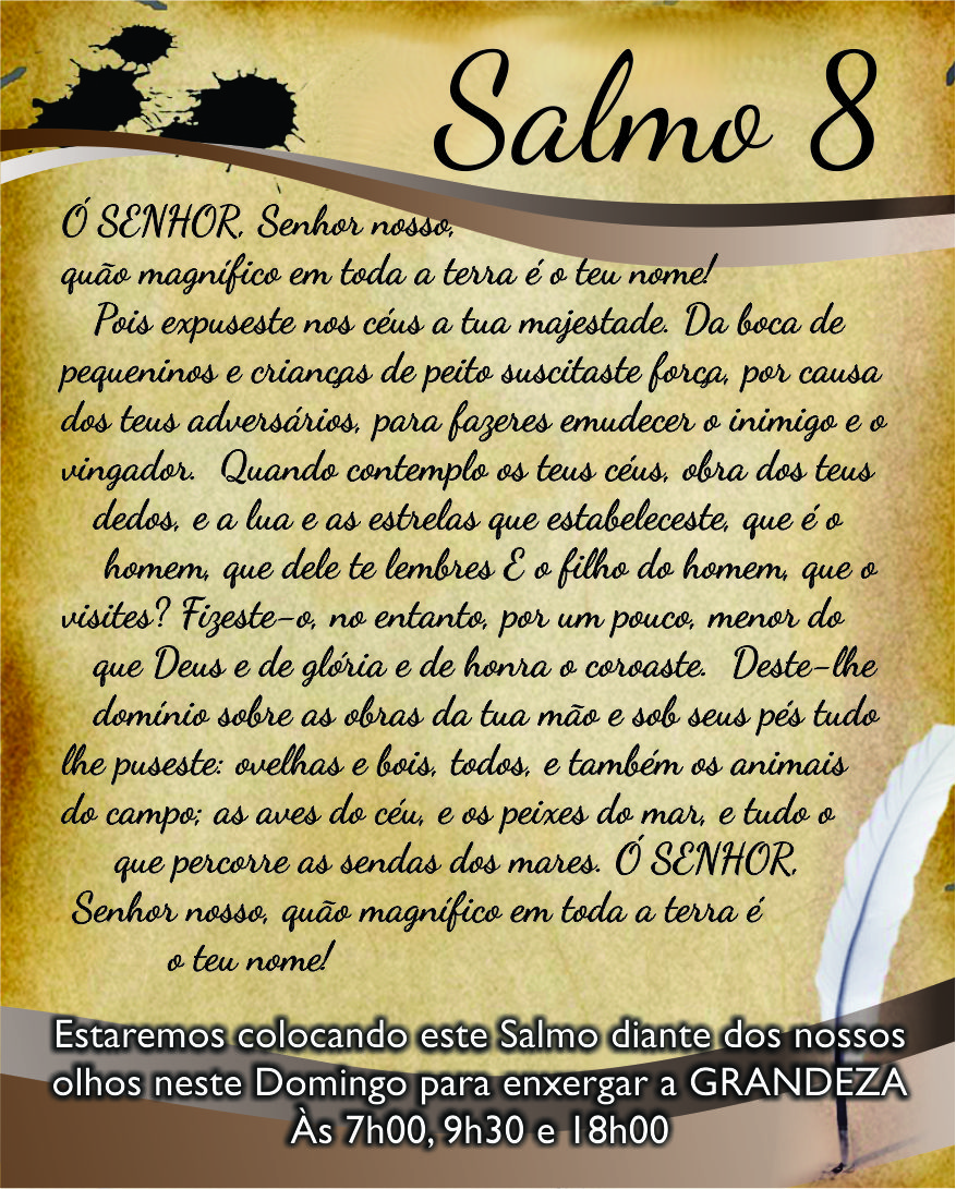 TRABALHO UNIVERSAL: FOLHETO SALMOS 8