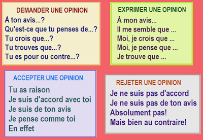 Le Français que je dois savoir...: Donner un avis