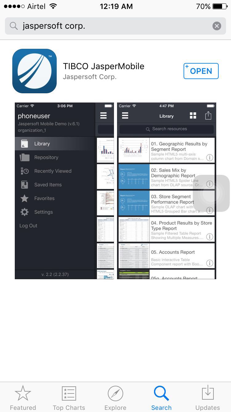 TIBCO Jaspersoft Mobile Business Intelligence - How to connect to a ...