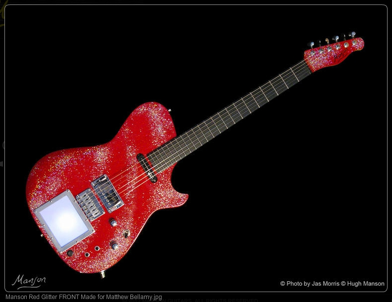 MUSE : Manson Red Glitter - Guitar Made for Matthew Bellamy