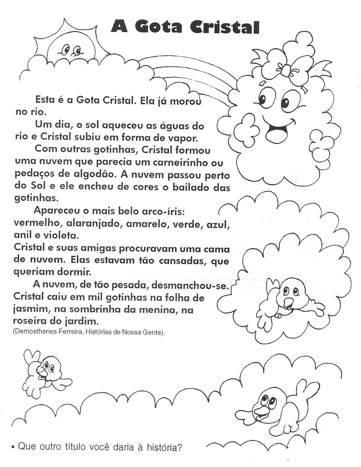 Textos infantis Desenhos preto e branco para colorir