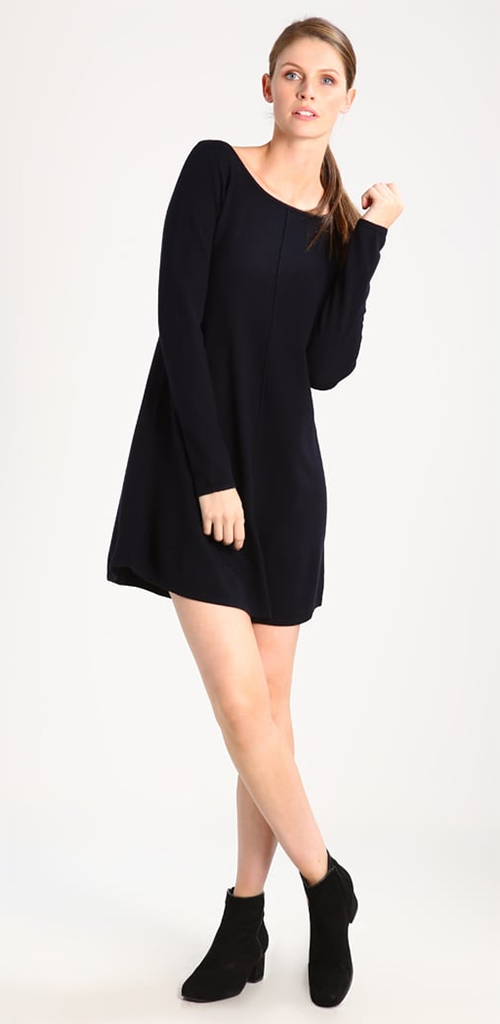 Robe pull courte bleu marine en laine Repeat