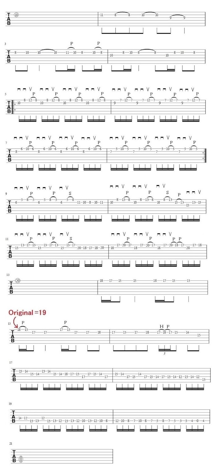 Deep Purple - Highway Star Keyboard(Organ) Solo on Guitar with TAB