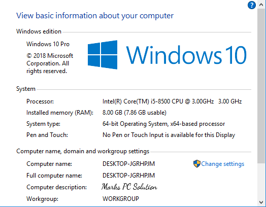 Marks PC Solution: 8.00 GB (4.89 GB Usable) Solved!