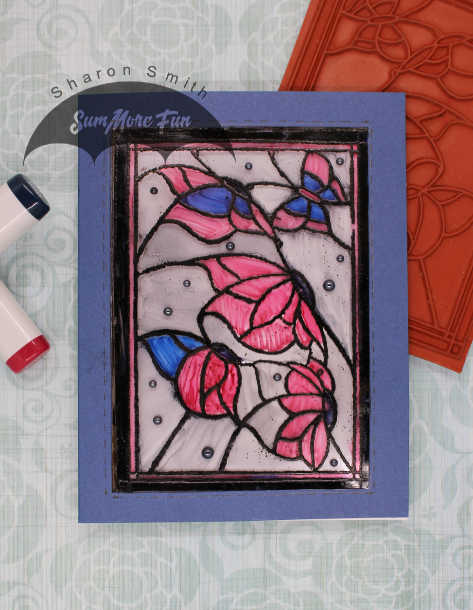 Hummingbird Papercrafts: Faux Stained Glass Window Card
