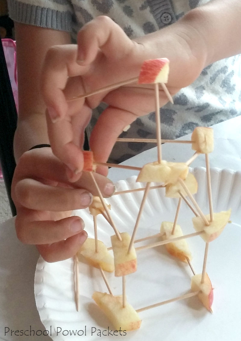 Apple Toothpick Tower Challenge! | Preschool Powol Packets
