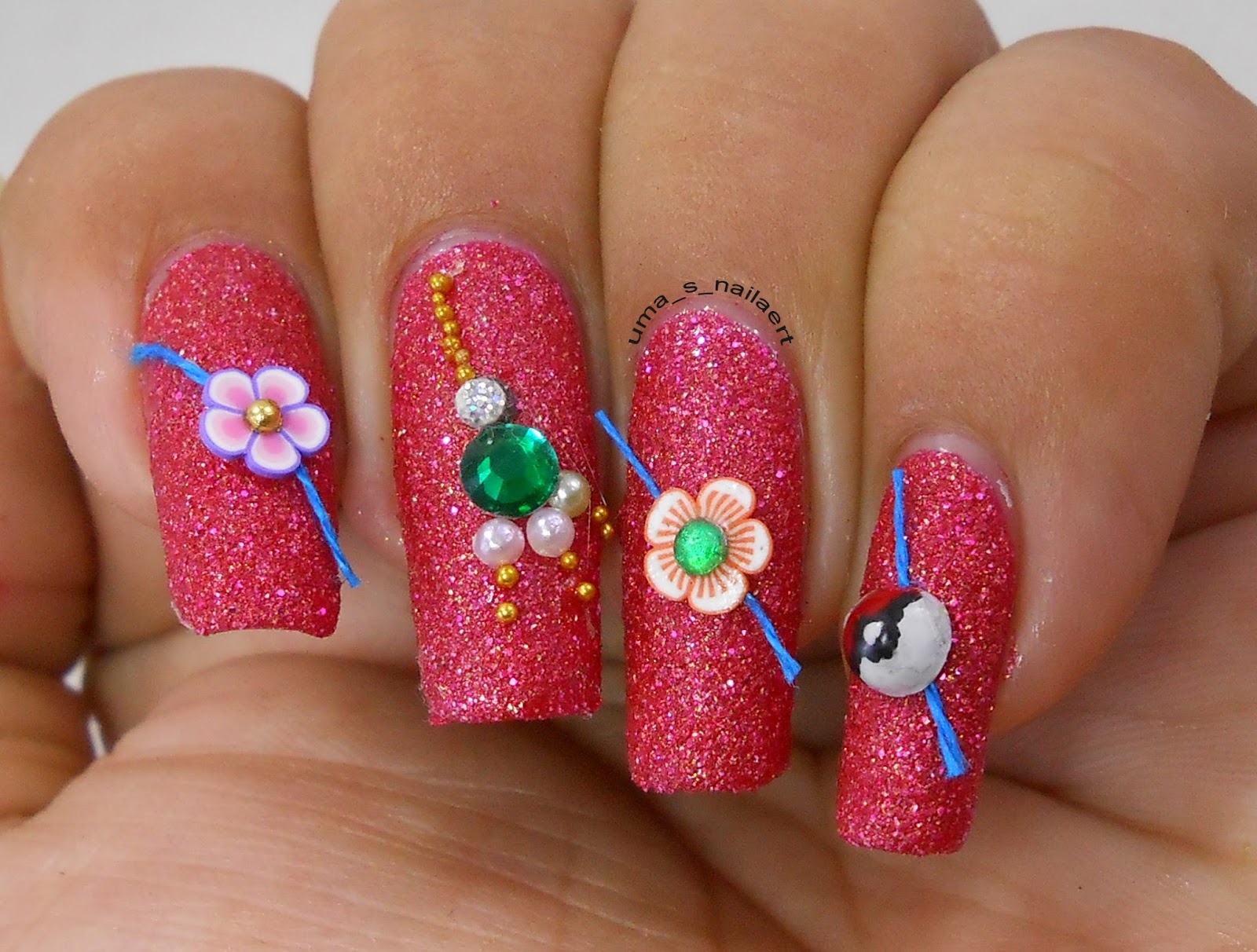 Indian Festival - 3D Rakhi Nails...