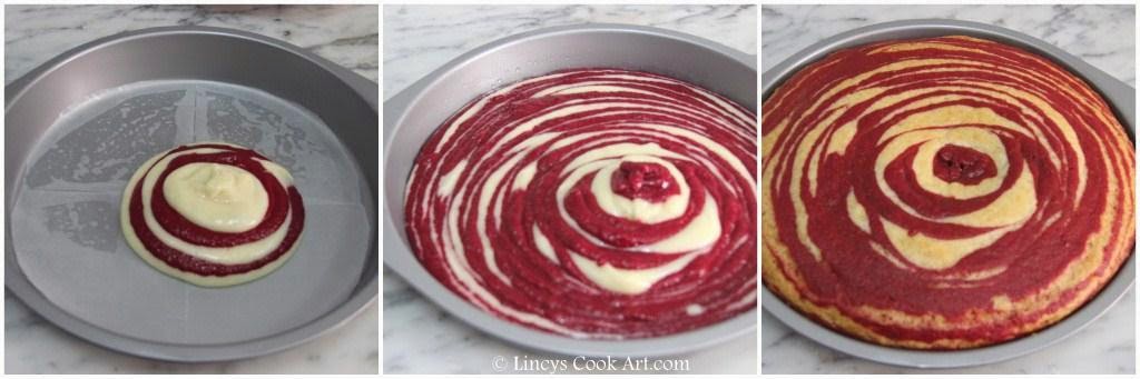 Red Velvet Zebra Cake (Egg less) ~ Lincy's Cook Art