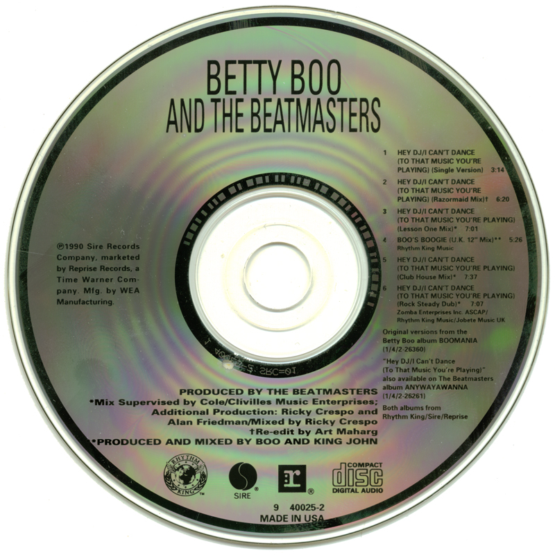Promo, Import, Retail CD Singles & Albums: Betty Boo - Hey DJ / I Can't ...