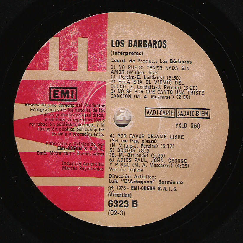 Red Peyote: Los Barbaros: Los Barbaros (1976)