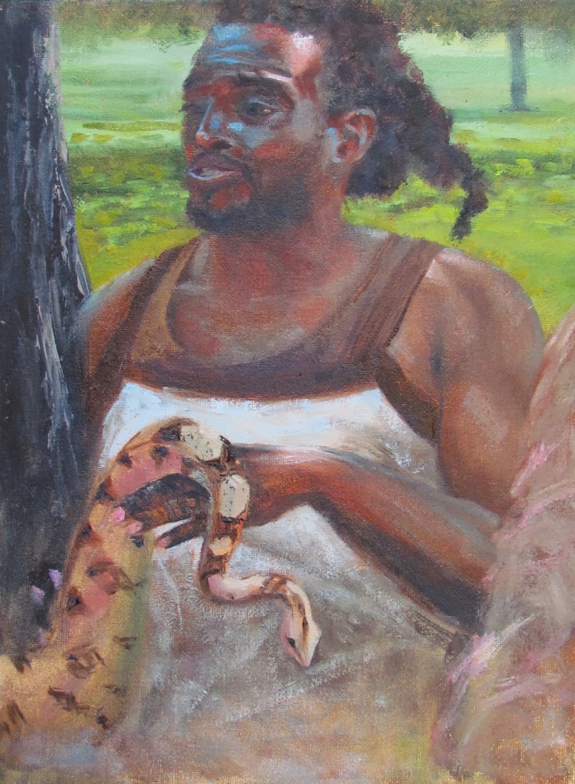 MAUREEN VEZINA OIL PAINTER: Snake Handler