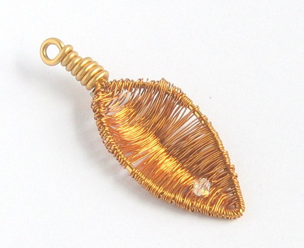 Art of Wire: Wire weaving: woven leaf