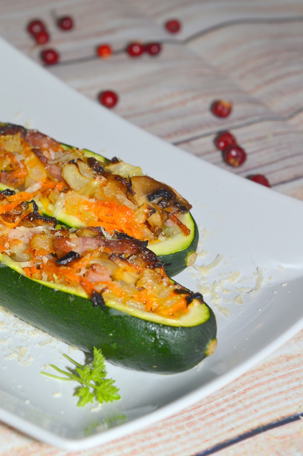 Samčio užrašai: Įdaryta cukinija.