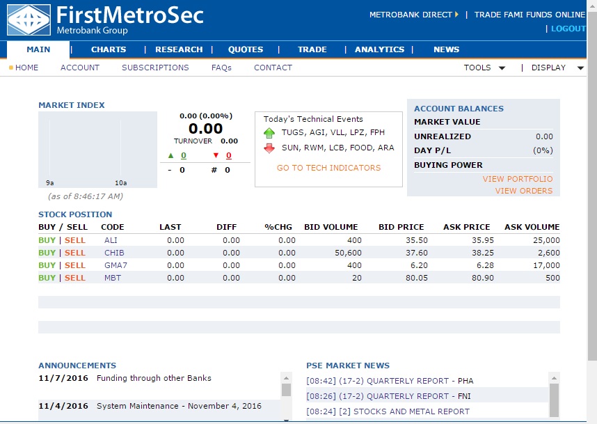 Opening an account with FirstMetroSec