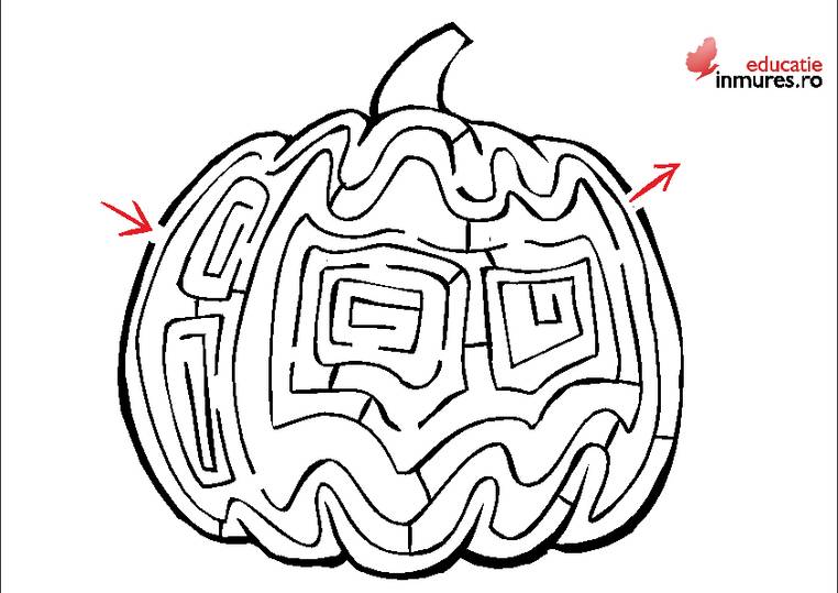 Jocuri pentru copii mari şi mici: Planse de colorat cu dovleci