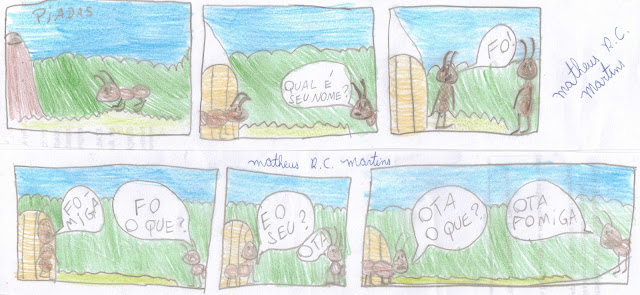 História em Quadrinhos - Sexto ano: A piada da formiga