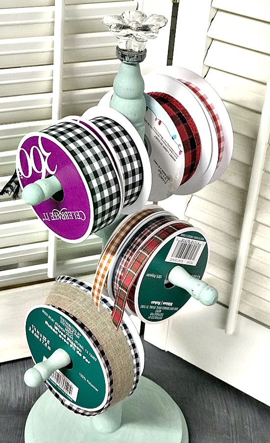 Repurposed Christmas Ribbon Organization