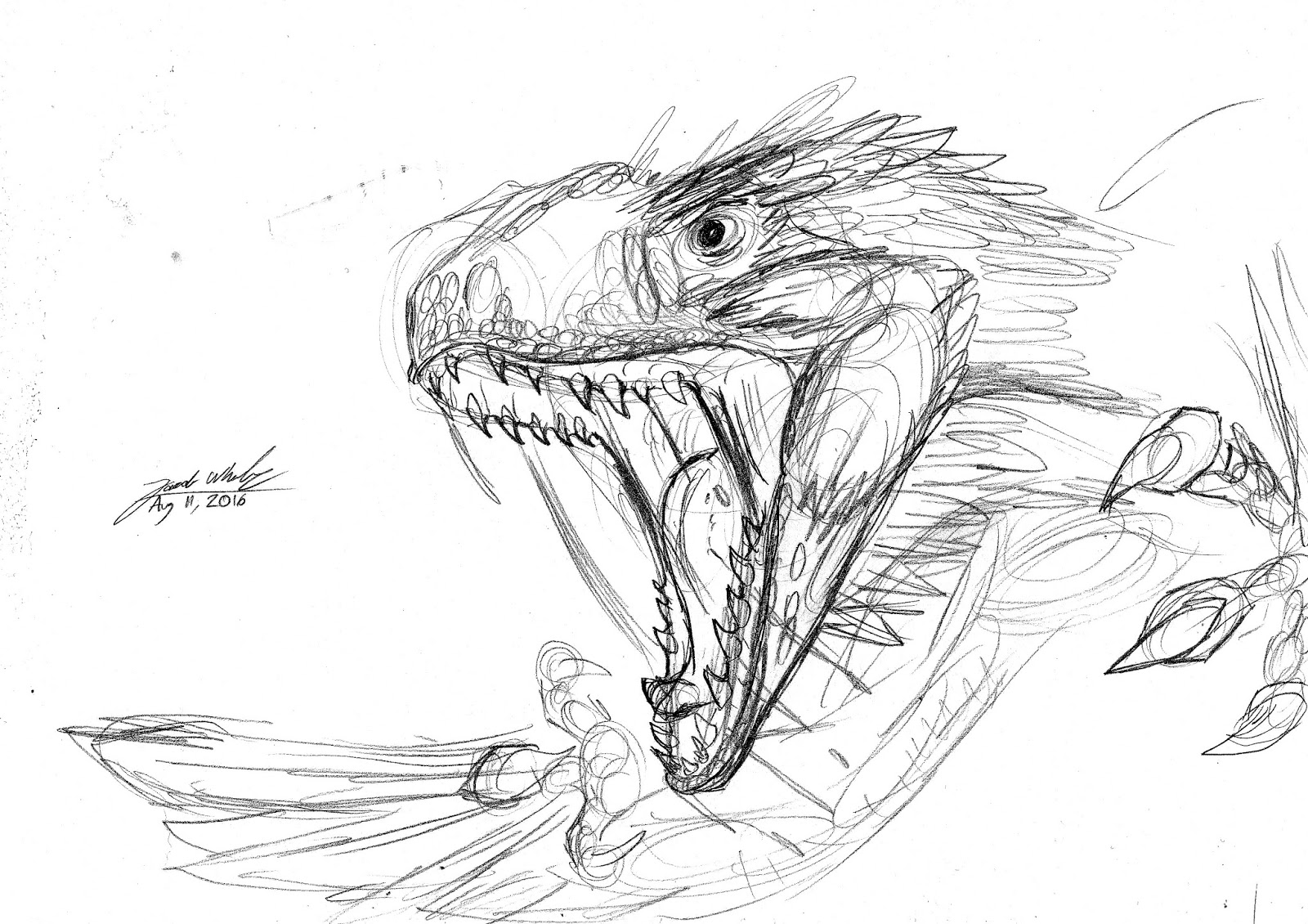 Wheja's Sketchbook 12/08/16- More Raptors