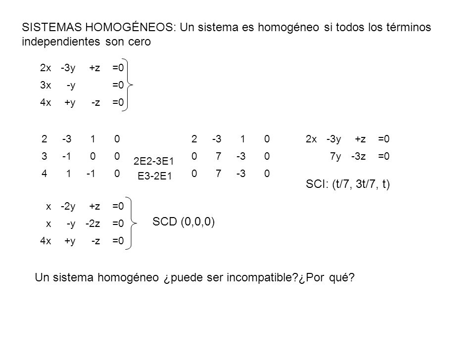 Matemáticas 2: 4.1.5.5 Sistemas homogéneos.