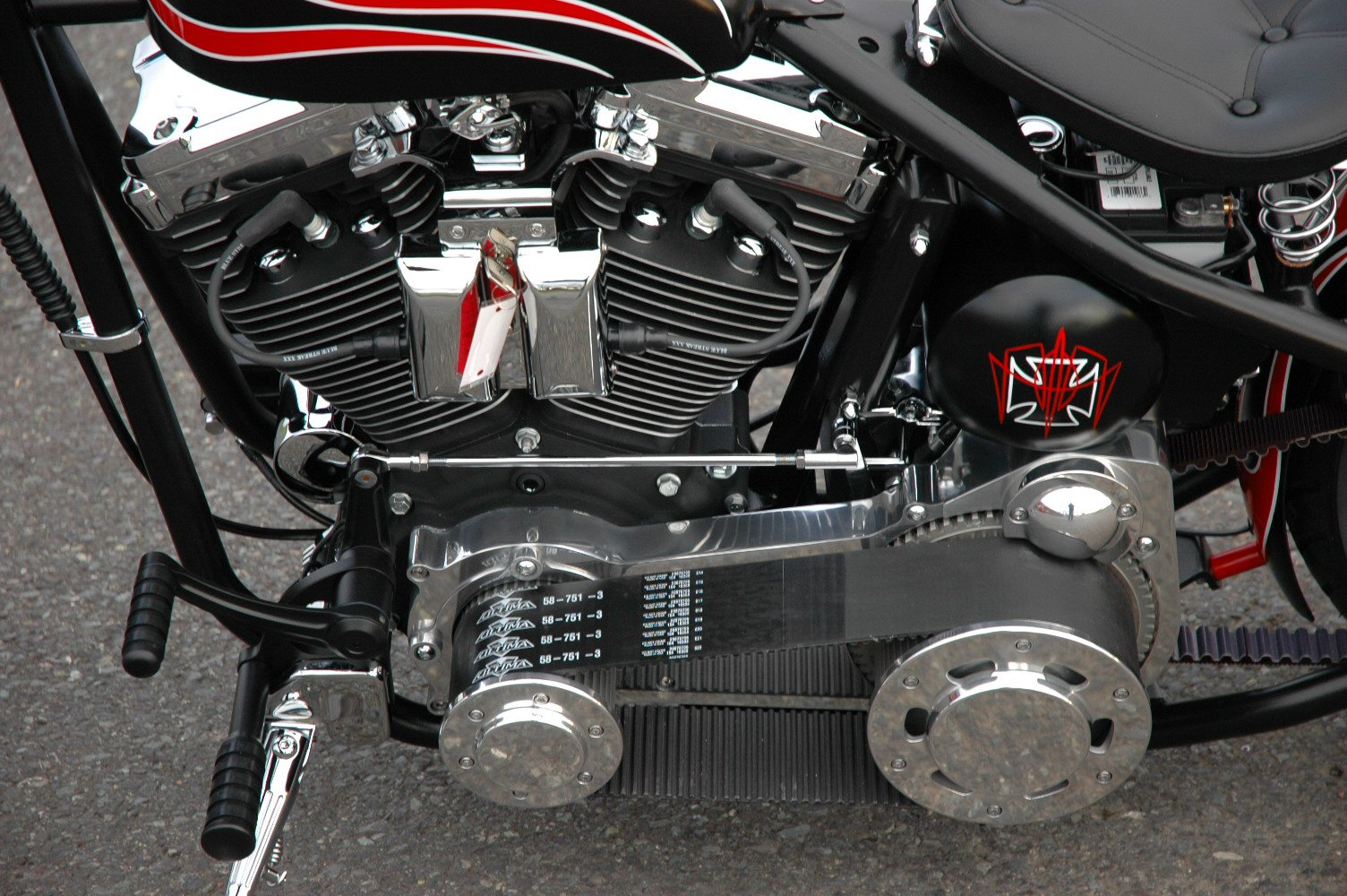 biker excalibur II: RED FLAMES HARLEY POWERED BOBBER by American ...