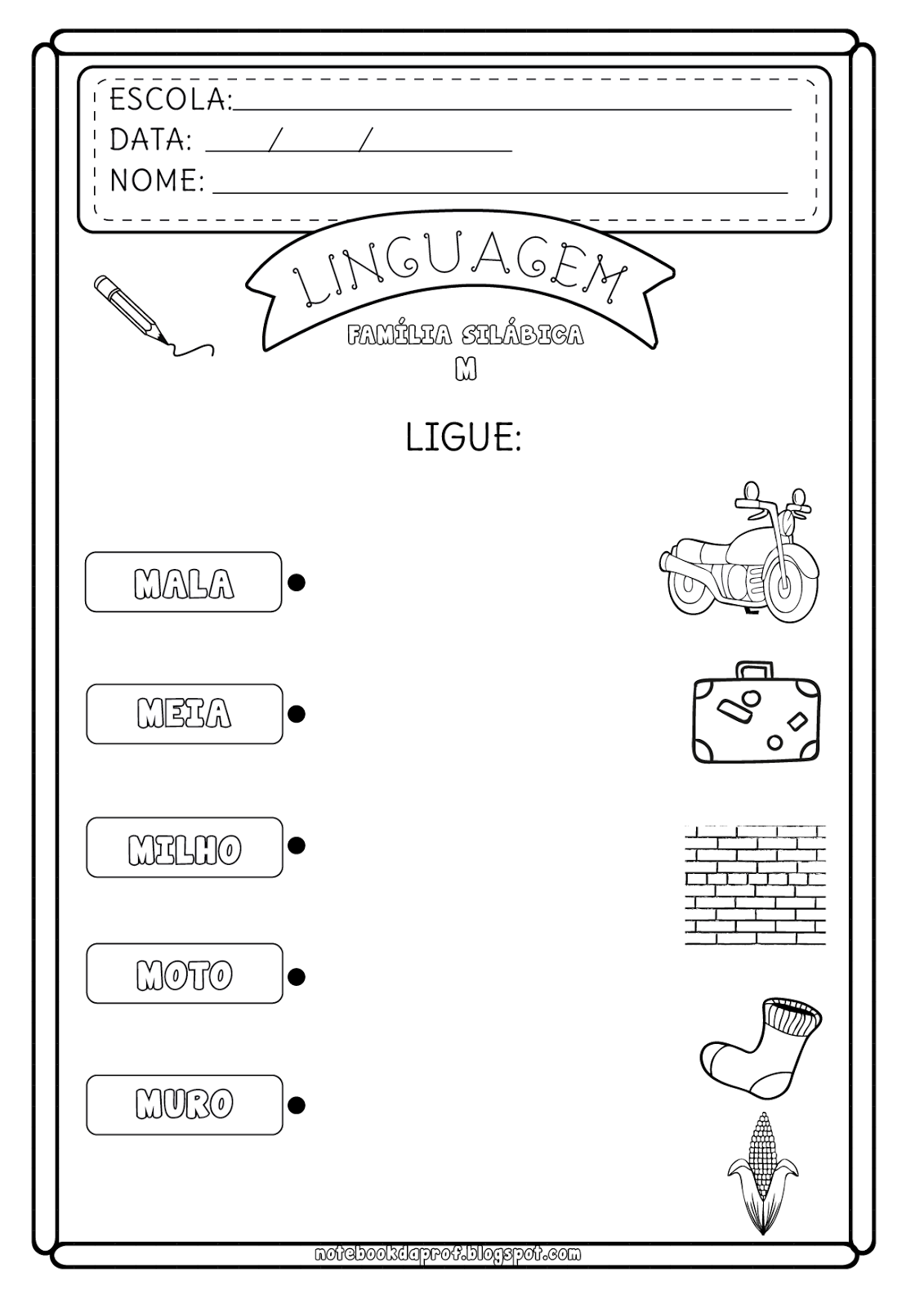 Reconhecimento de Palavras - Letra M 2 Continuando com atividades de ...