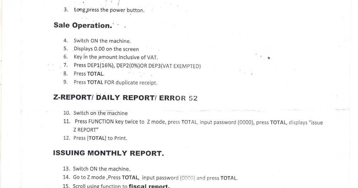 ETR MACHINES : Fiscat ipalm ETR Simplified manual For ETR machines call ...