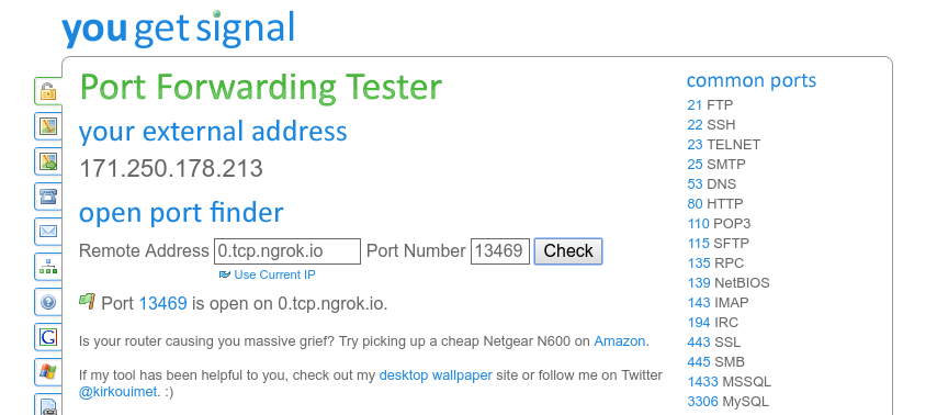 How to open port forwarding without router with ngrok