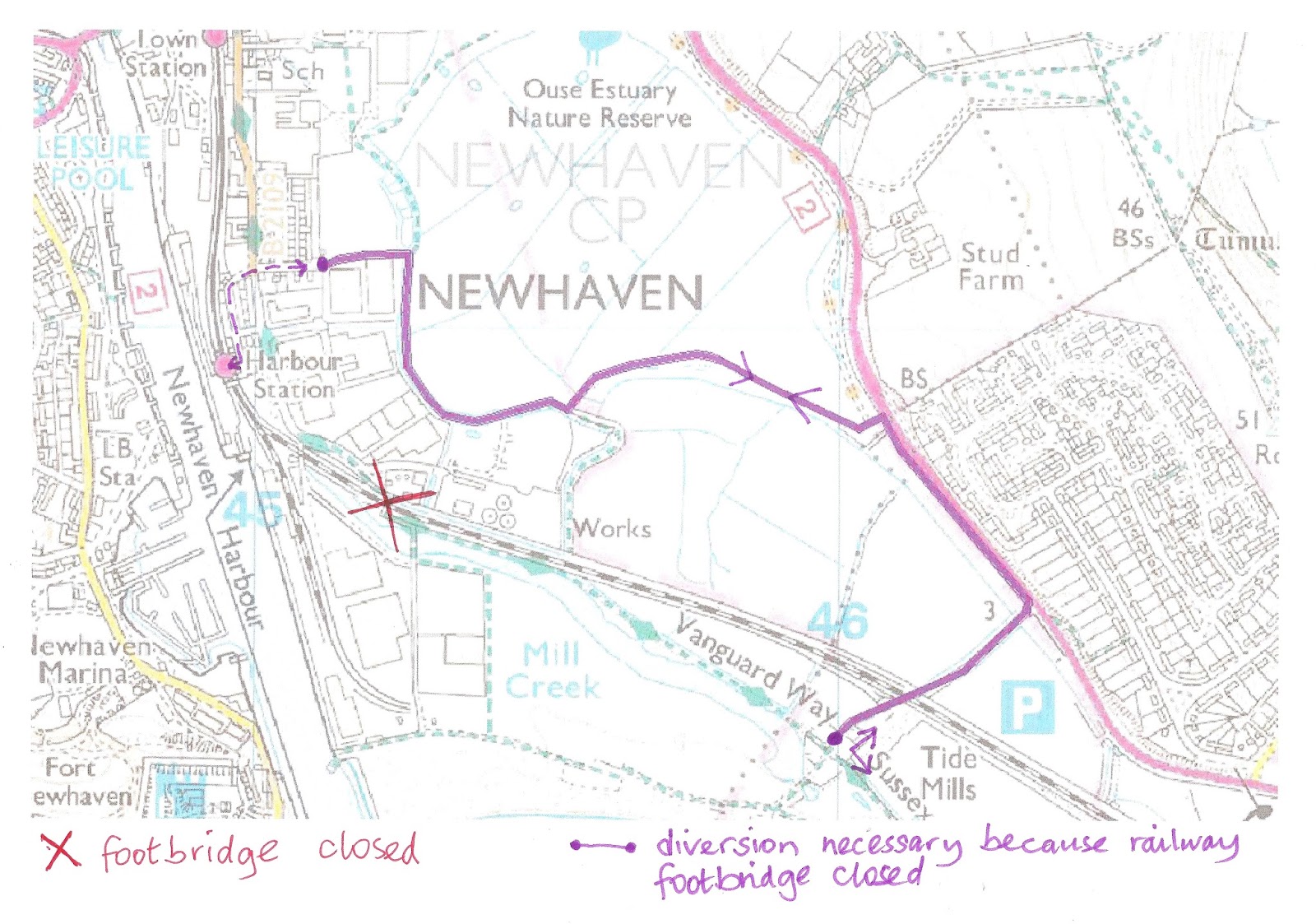 Vanguard Way Blog: Route alterations - Newhaven Harbour railway ...