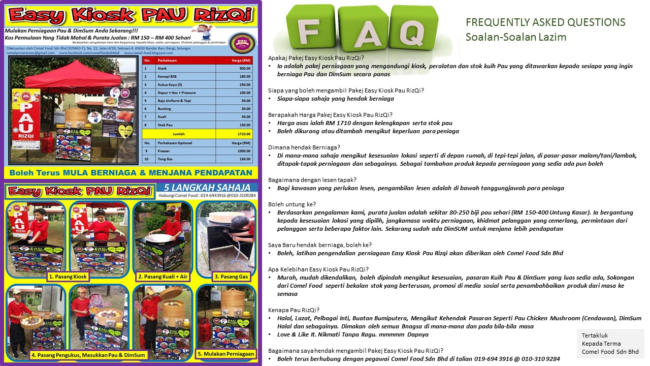 Comel Food: EASY KIOSK PAU RizQi - Mudahnya Berniaga